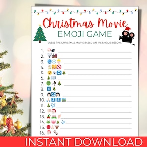 Christmas Movie Emoji Game, Fun Emoji Trivia, Christmas Game for Kids ...