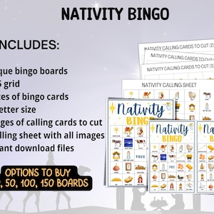 Nativity Bingo, Christmas Nativity Bingo, Printable Nativity Game ...