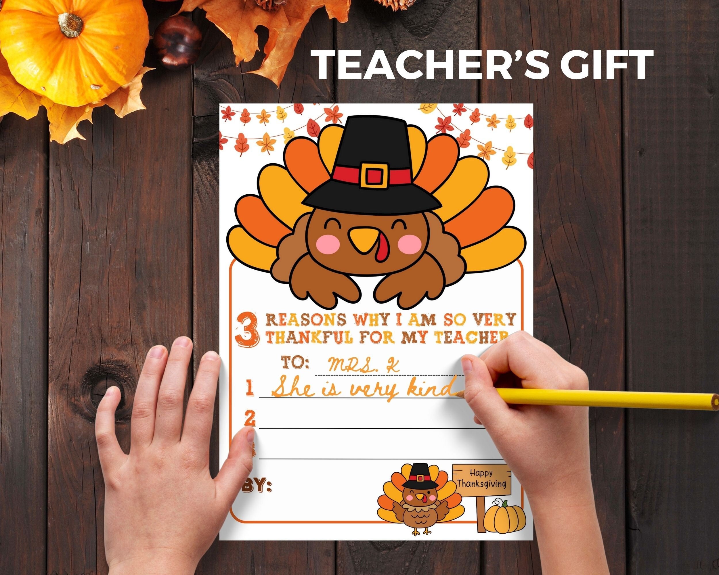 Teacher Thanksgiving Card, Thanksgiving Teacher Gifts, Thankful for ...