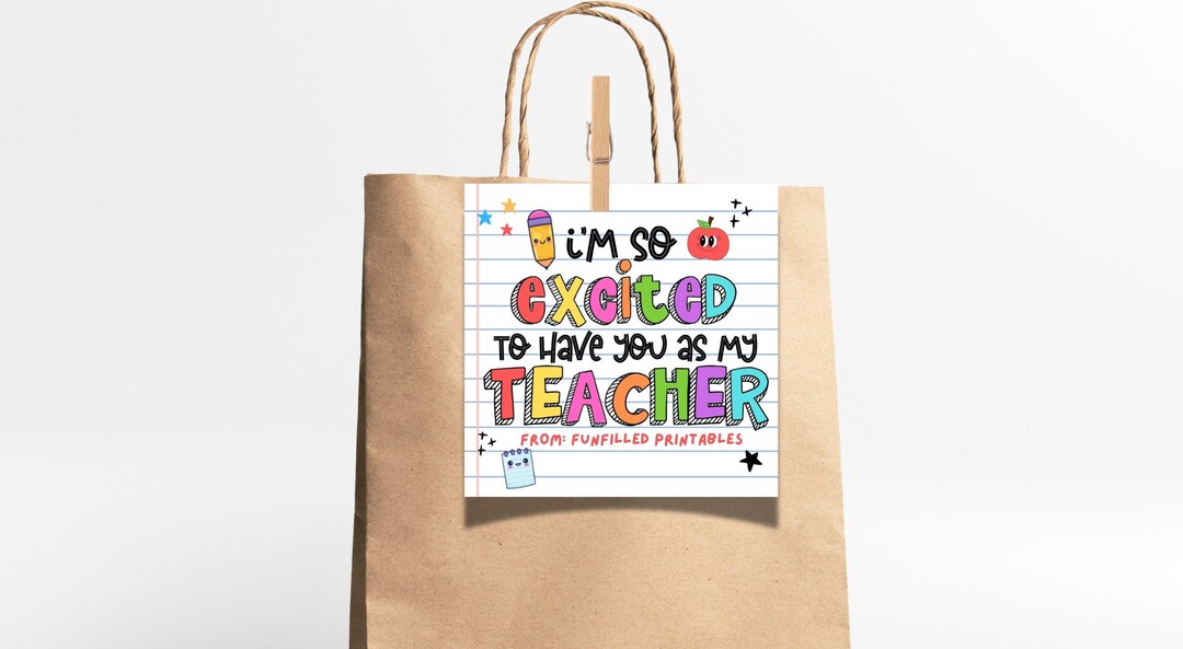 Back to School Teacher Gift Tag, First Day of School Gift Tag for ...