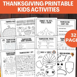 Thanksgiving Printable Kids Activities, Table Activities, Kids ...