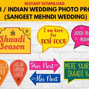 Indian Wedding Photo Props, Desi Wedding Props, DIY Desi Shadi Photo ...