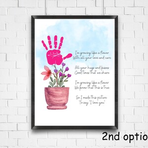 Printable Mothers Day Handprint Art, I'm Growing Like A Flower Mom ...
