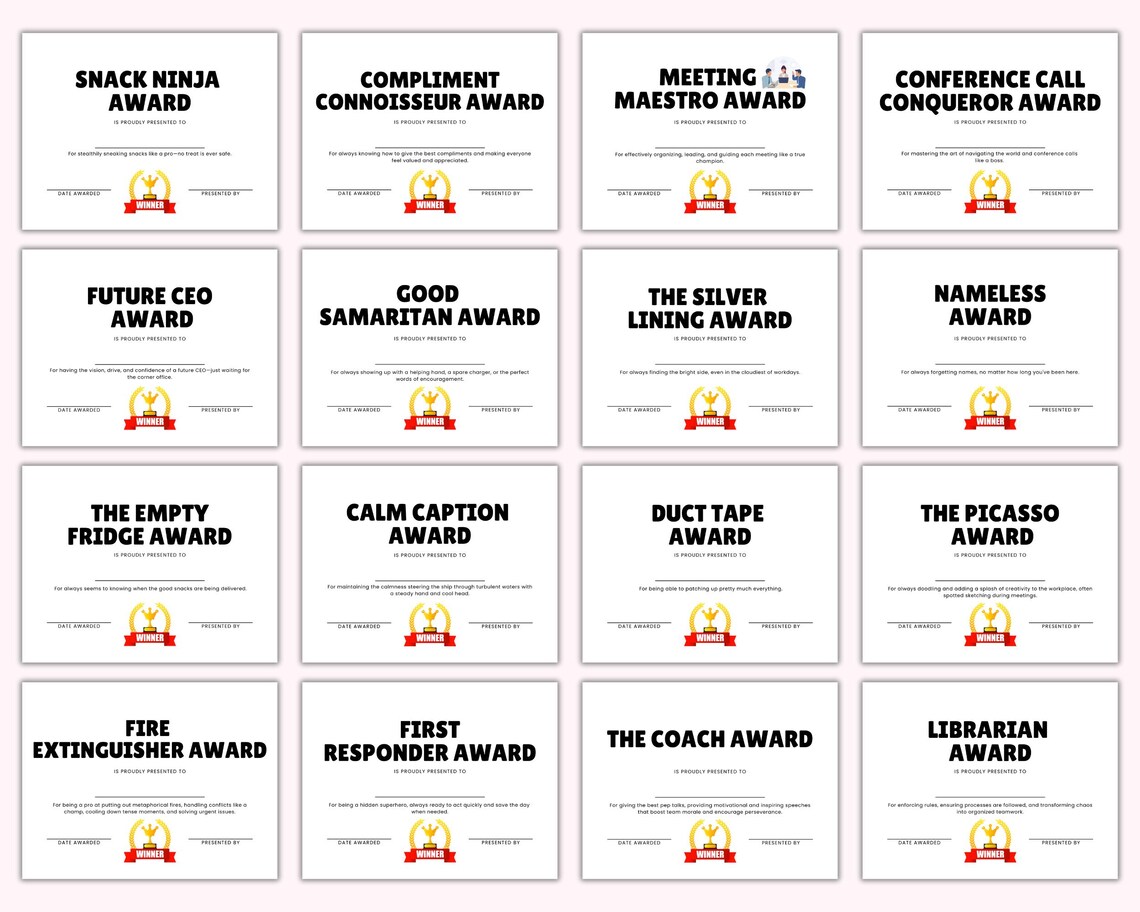 Funny Employee Awards Printable, Staff Employee Appreciation Award ...