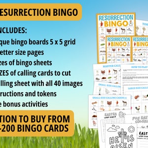 30 Resurrection Bingo Cards, Religious Easter Bingo, Easter Story Bible ...