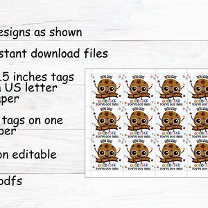 One Smart Cookie Test Tag, Testing Day Printable, Good Luck Tag, Snack ...