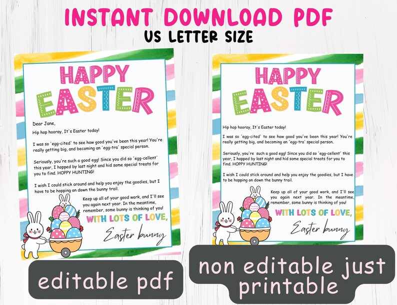 Easter Bunny Letter Personalized Letter From the Easter - Etsy