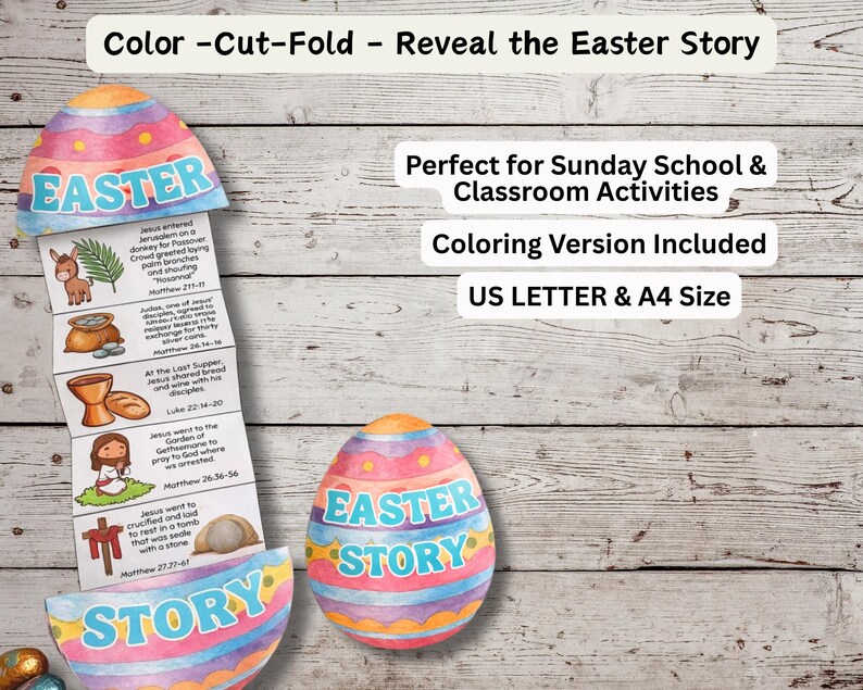 Easter Story Craft, Holy Week Timeline Craft Activity, Easter Sunday ...
