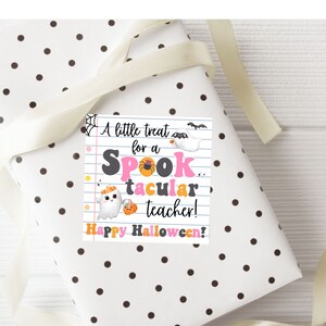 Halloween Teacher Tags, Retro Halloween Teacher Treat Tag Printable ...