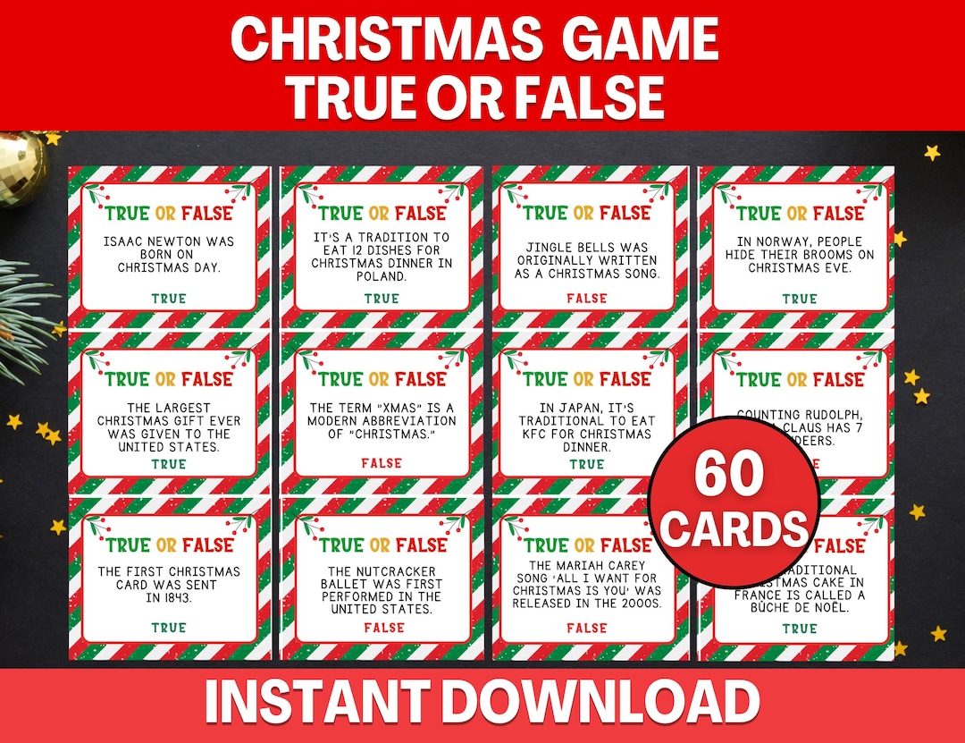 Christmas True or False Printable Christmas Games for Adults, Christmas ...
