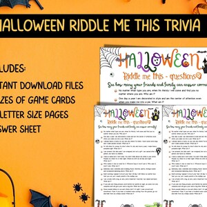 Halloween Trivia Riddle Me This Game Printable, Halloween Party Games ...