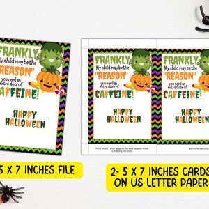 Halloween Teacher Gift Card Holder, Frankly Need Caffeine Teacher ...