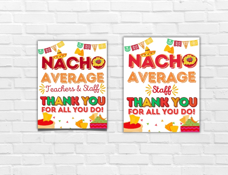 Appreciation Sign Printable Bundle for Staff / Teacher/ Employee ...