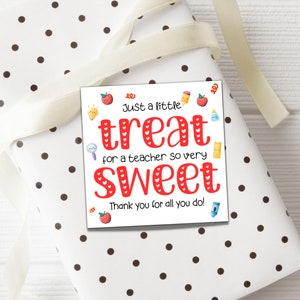 Teacher Sweet Treat Gift Tag, Teacher Appreciation Treat Tag, Baked ...