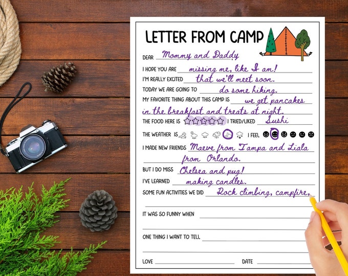 Summer Camp Letter Printable