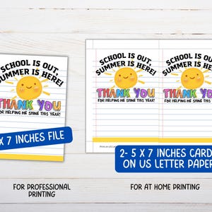 End of Year Teacher Gift Card Holder, School is Out Teacher Summer Gift ...