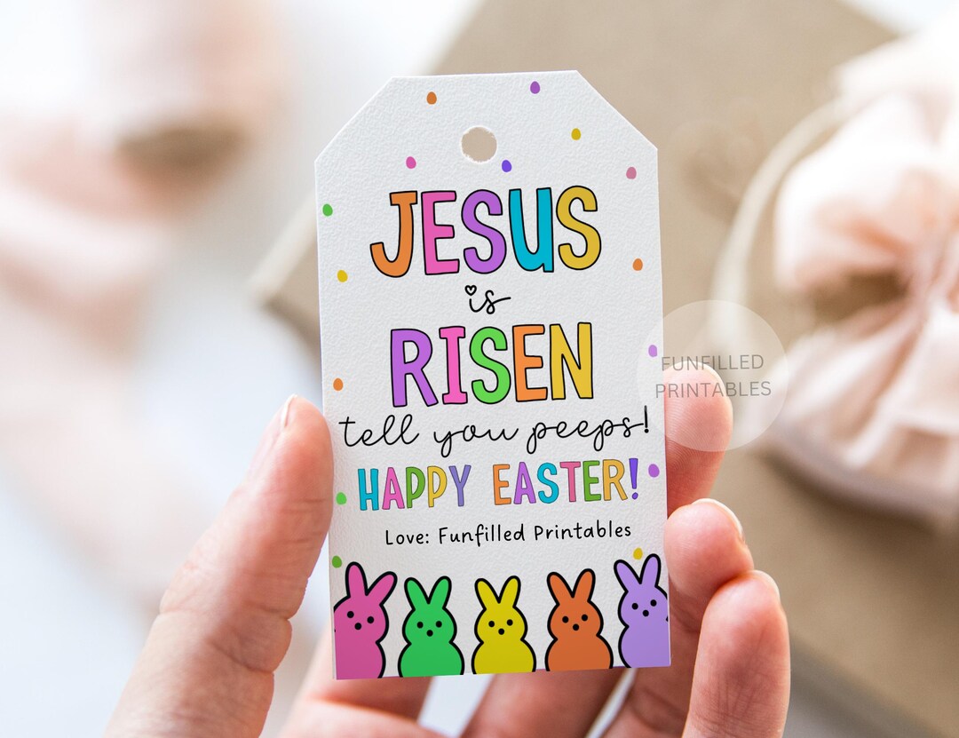 Religious Easter Tag, Jesus is Risen Tags, Christian Easter Gift Tags ...