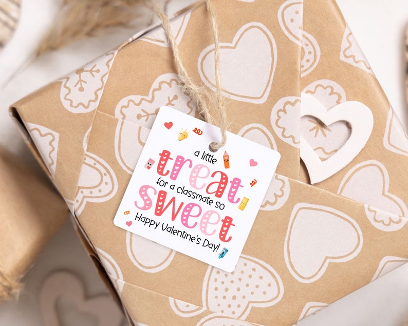Classmate Valentines Treat Tag, Kids Classroom Valentines Tags, Kids ...