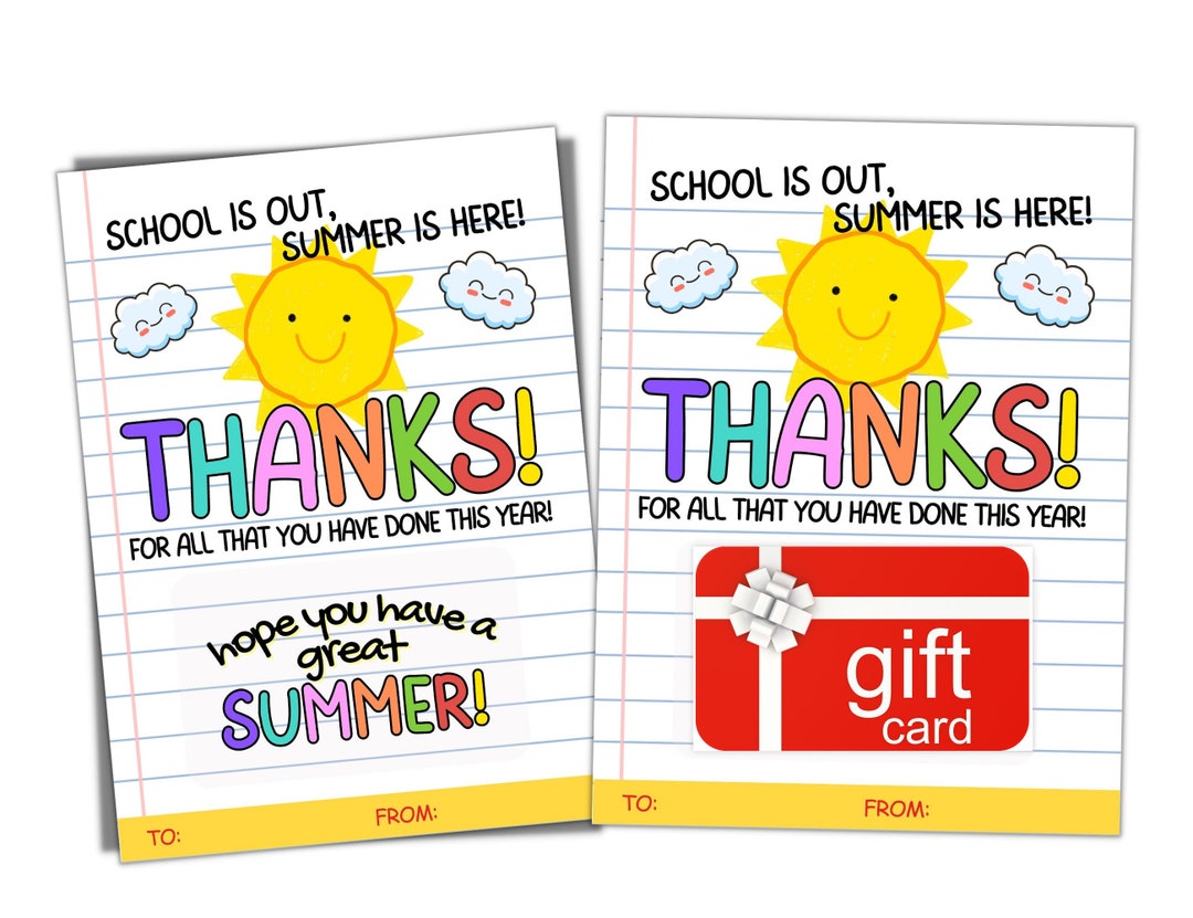 End of Year Teachers Gift Card Holder for Summer End of the - Etsy