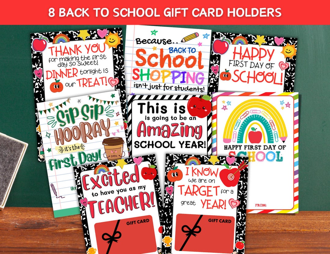 Back to School Teacher Gift Card Holders, First Day of School Teacher ...