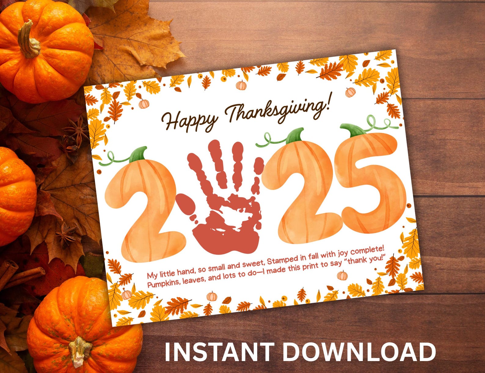Thanksgiving Handprint Craft 2025 Thanksgiving Handprint Keepsake ...