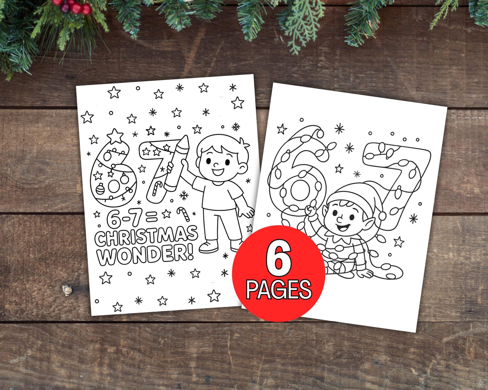 6 7 Christmas Coloring Pages, 67 Six Seven Viral Meme 6 7 Coloring ...