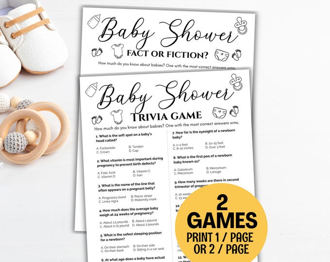 Baby Shower Trivia Games, Baby Trivia Games, Printable Baby Shower ...