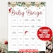 50 Christmas Baby Shower Baby Bingo Cards, Santa Baby Shower Games ...