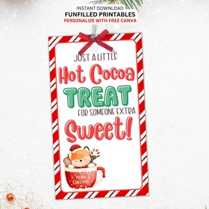Hot Cocoa Christmas Gift Tag, Hot Chocolate Mix Christmas Treat Tag ...