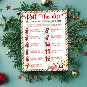 Roll the Dice Christmas Gift Exchange Game, Christmas Dice Game ...