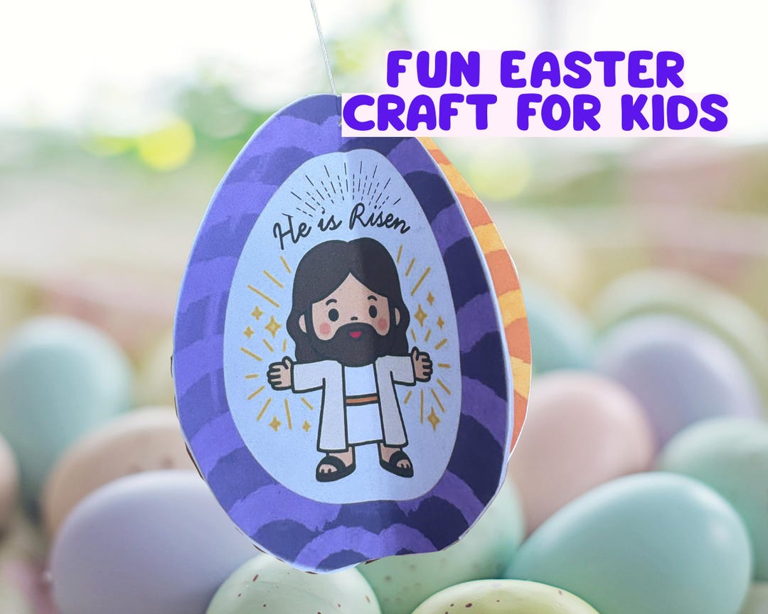 Easter Story Craft, Bible Crafts for Kids, 3D Easter Story Egg Craft ...