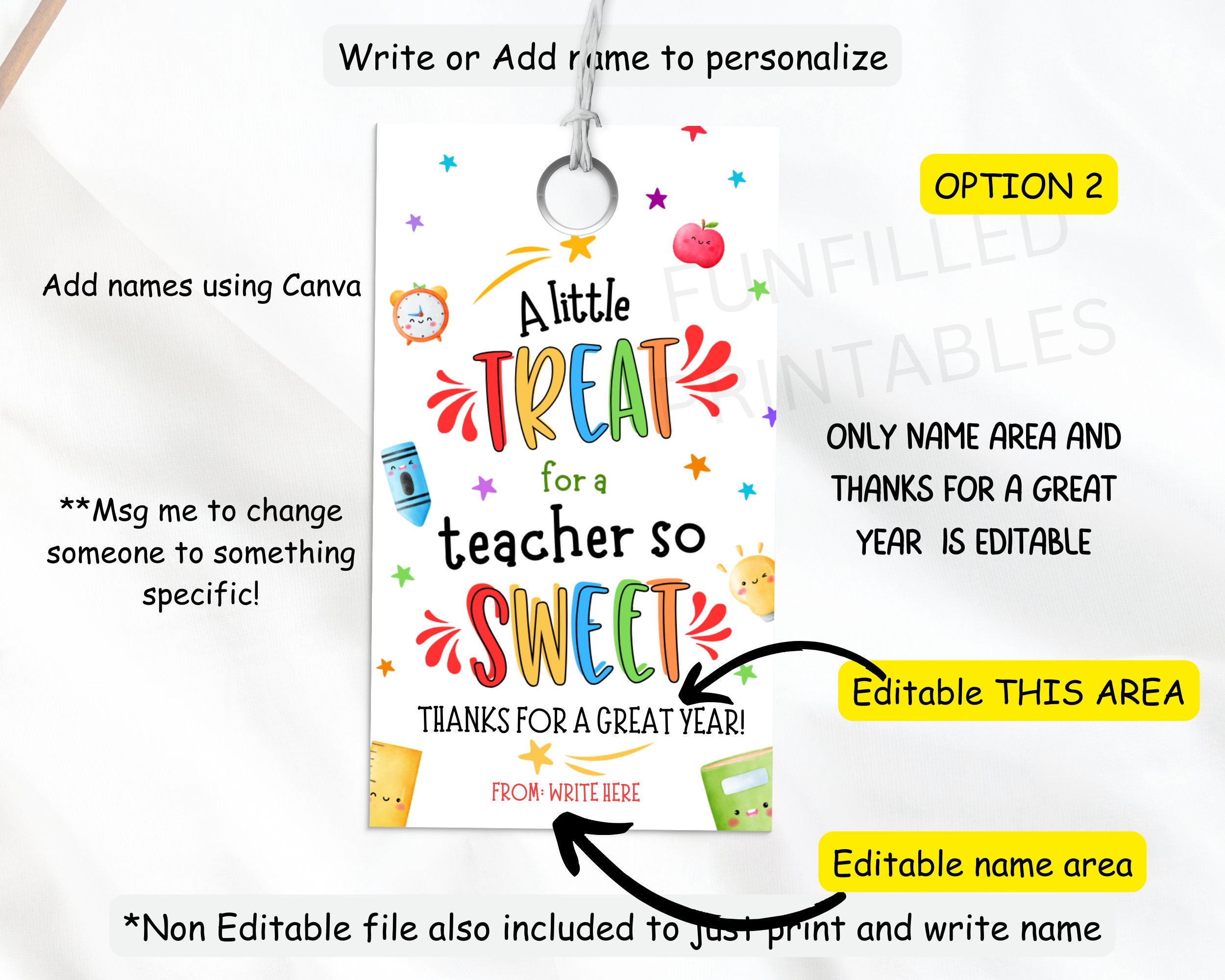Teacher Treat Tag, Teacher Appreciation Tag, Sweet Treat Tag End of ...