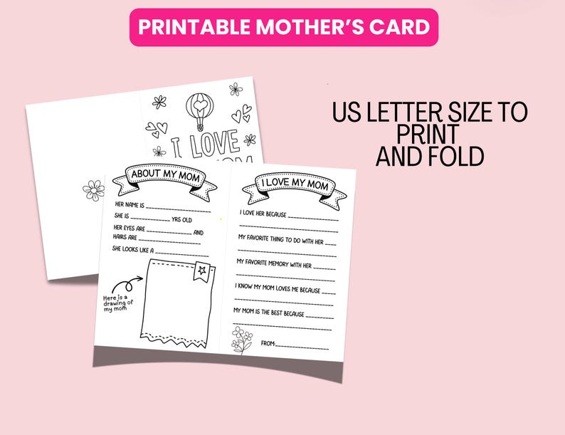 Printable Happy Mothers Day Coloring Card From Kids, All About My Mom ...
