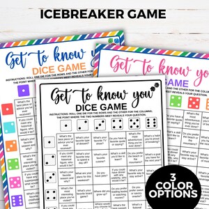 Icebreaker Game, Get to Know You, Team Building Game, Table Talk Dice ...