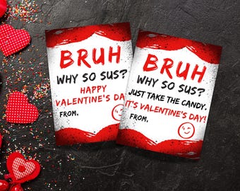Bruh Valentines Day Card, Teen Tween Slang Valentines Card Printable ...