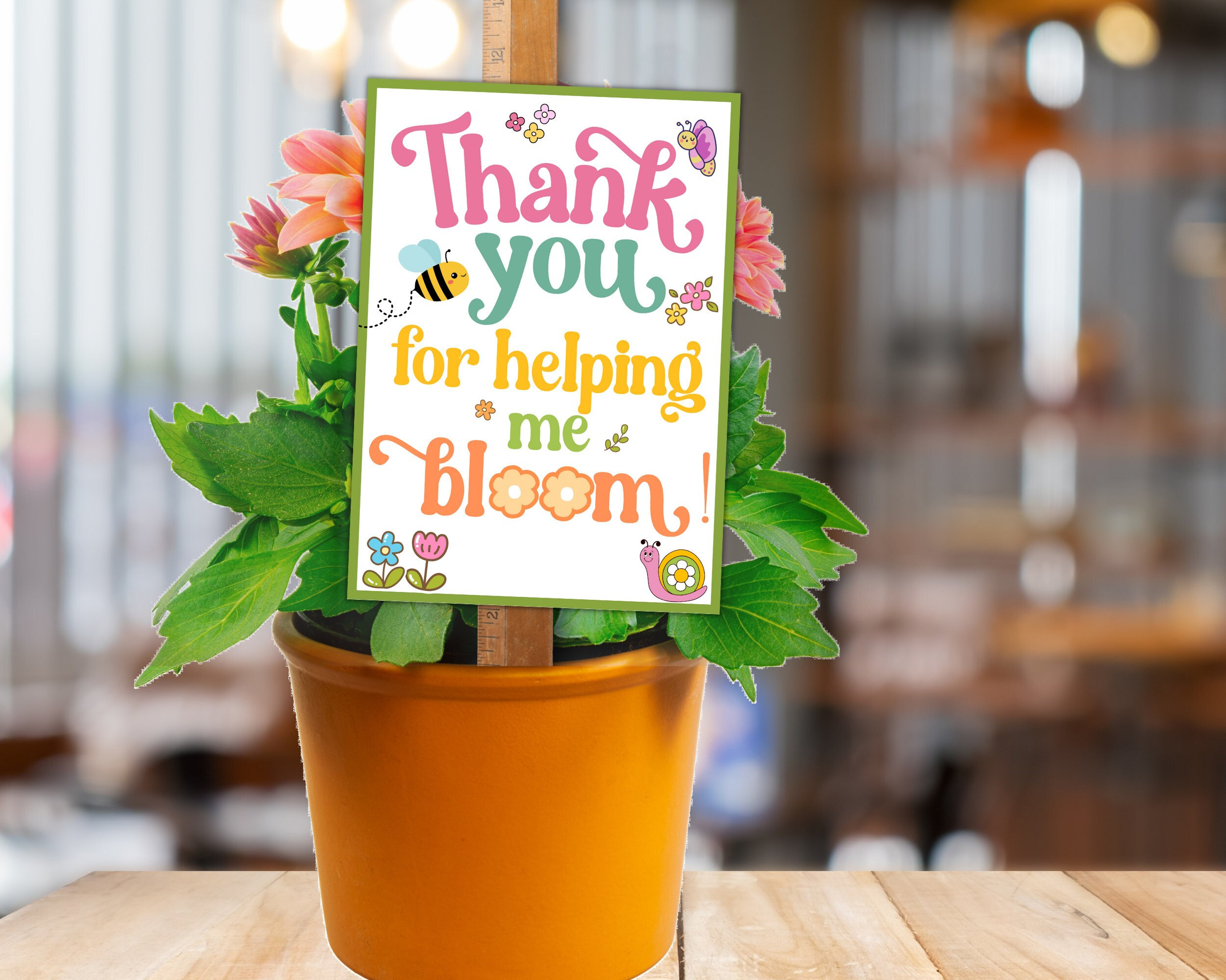 Thank You for Helping Me Bloom Tag Printable, Teacher Appreciation ...