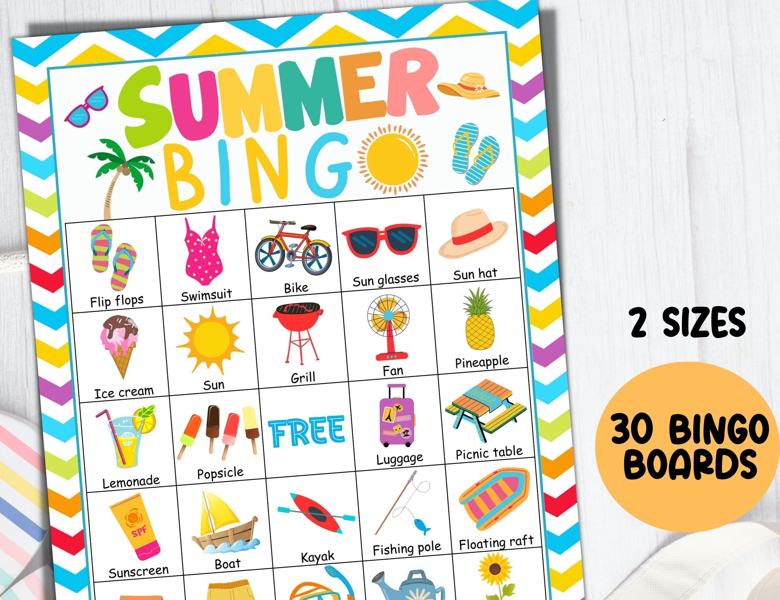 Summer Bingo Game, 30 Board Class Set♓️ Explorando o mundo da moda com ...