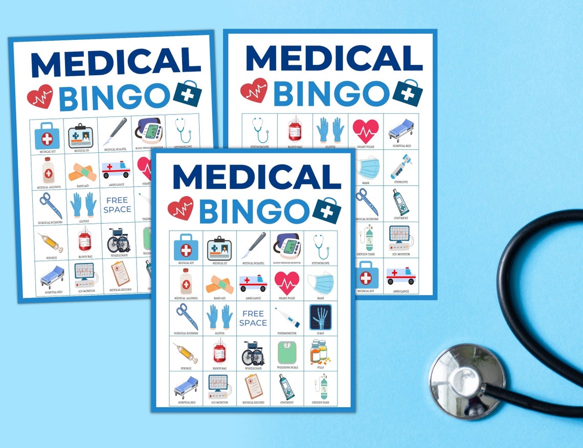Medical Bingo Nurse Bingo 30 Printable Bingo Sheets - Etsy