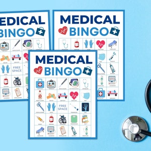 Medical Bingo, Nurse Bingo, 30 Printable Bingo Sheets, Nurse/doctor ...