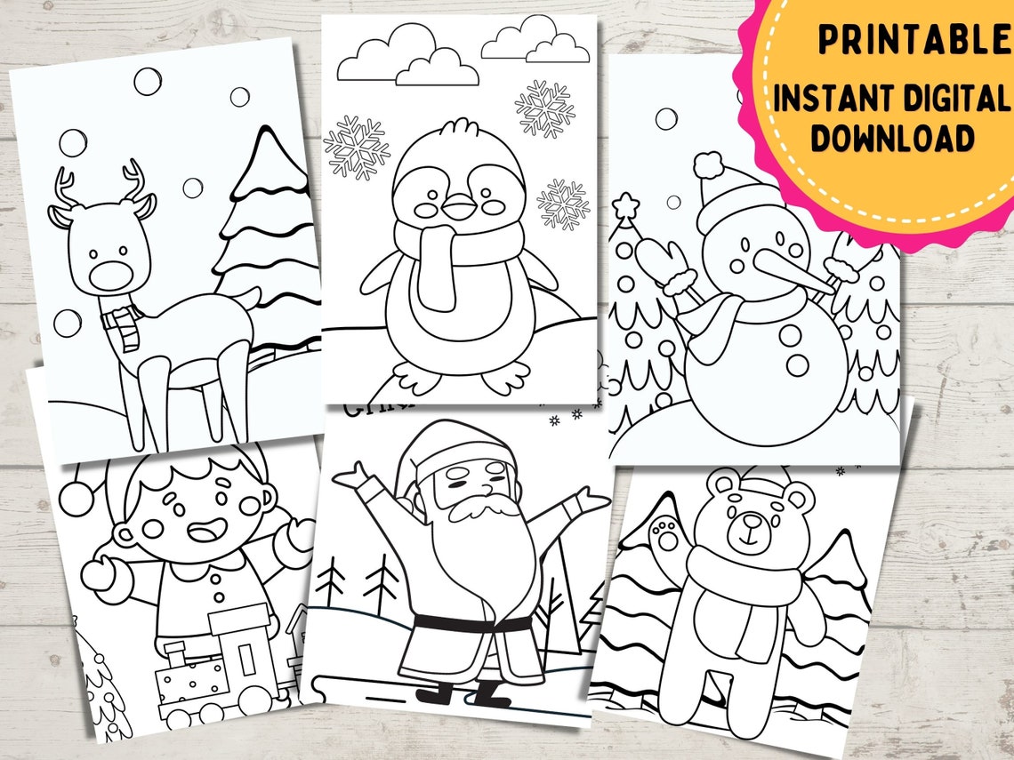 Printable Cute Christmas Coloring Pages for Kids, Kids Christmas ...