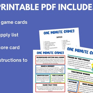 Minute to Win It Party Games, One Minute Games, 60 Second Game, Minute ...