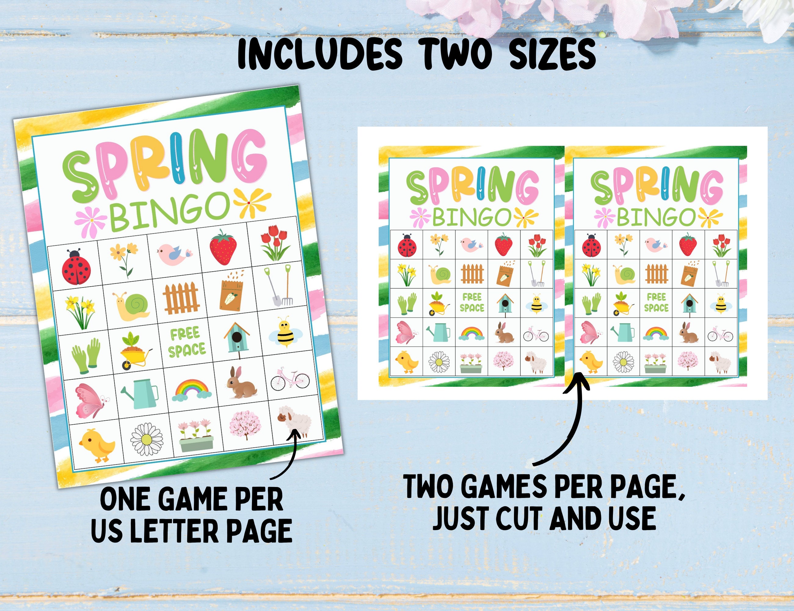 Spring Bingo Game, 30 Spring Printable Bingo Cards, Spring Games, Kids ...