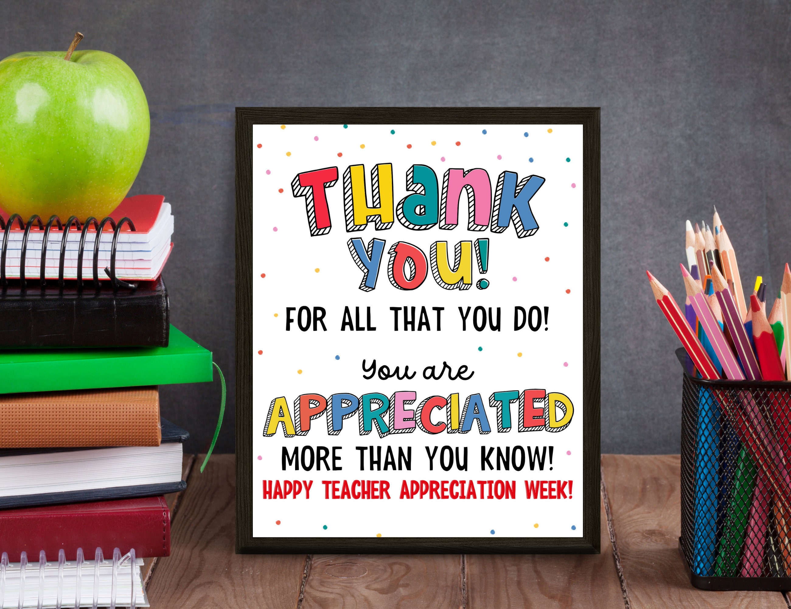 Teacher Staff Appreciation Sign, Teacher Appreciation Week, Thank You ...