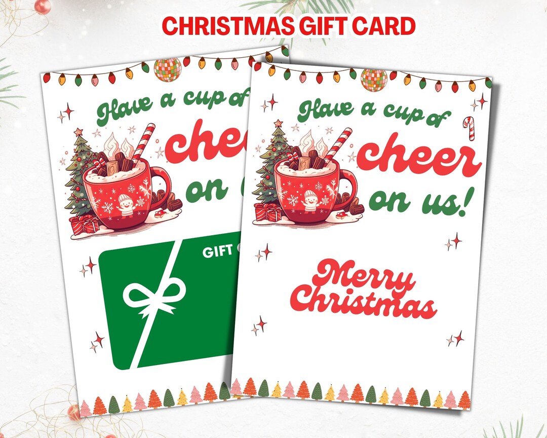 Retro Christmas Coffee Gift Card Holder, Coffee Lovers Christmas Gift ...