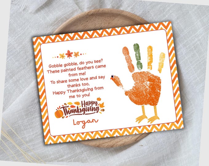 Turkey Thanksgiving Handprint Craft, Handprint Keepsake, Turkey ...