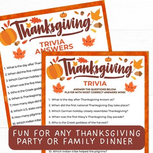 Thanksgiving Trivia, Printable Thanksgiving Party Games, Thanksgiving ...