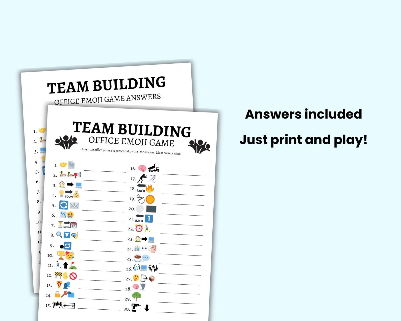 Team Building Games, Office Emoji Game, Team Trivia Game, Work Office ...