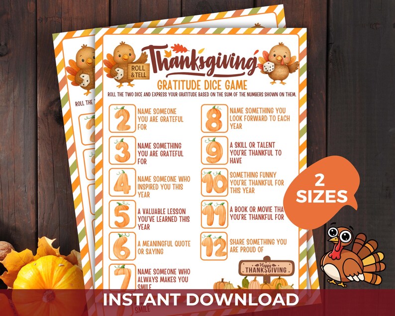 Thanksgiving Gratitude Dice Game, Gratitude Game Printable Thanksgiving ...