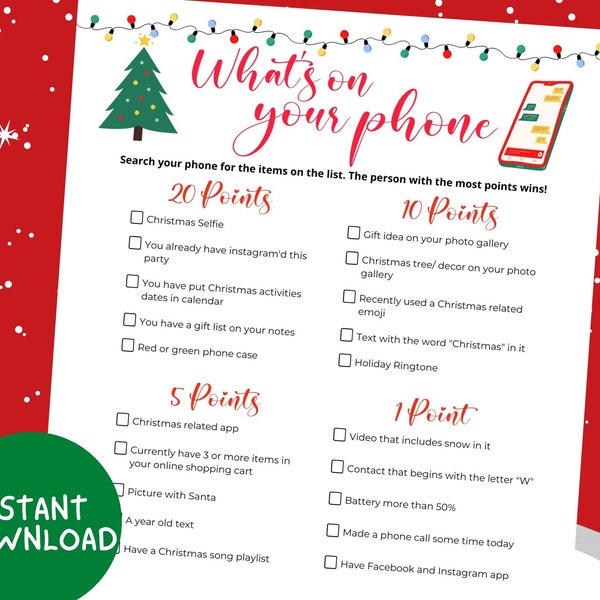 Christmas Whats on Your Phone - Etsy