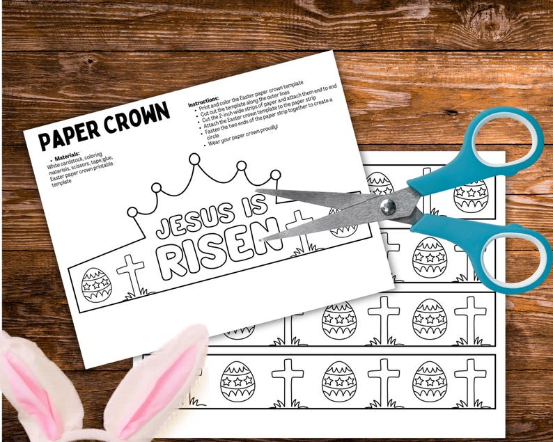 Easter Crown Craft Printable He is Risen Crown, Preschool Easter ...